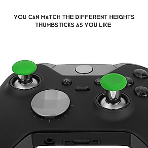 8 in 1 Metal Thumbsticks Joysticks Replacement, Swap Magnetic Analogue Stick Grips Buttons Parts with Repair Kit Accessories Compatible with Xbox one Elite Series 1/ PS4(Green)