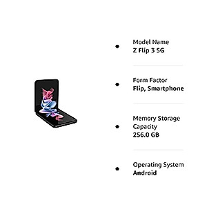 Samsung Galaxy Z Flip 3 Flip3 5G Fully Unlocked Android Cell Phone US Version Smartphone Flex Mode, Intuitive Camera Compact - (Renewed) (256GB, Pink)