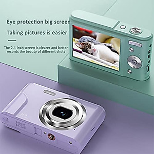 QSYY Boys and Girls Children's Digital Camera-36 Million Pixels, 16X Digital Zoom, with 32GB SD Card, High-Definition 1080P Rechargeable Mini Camera, Suitable for Students, Teenagers, Children,Purple
