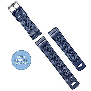 BARTON WATCH BANDS, 18mm Navy Blue - Tropical-Style Watch Bands - Quick Release - Choose Strap Color & Width