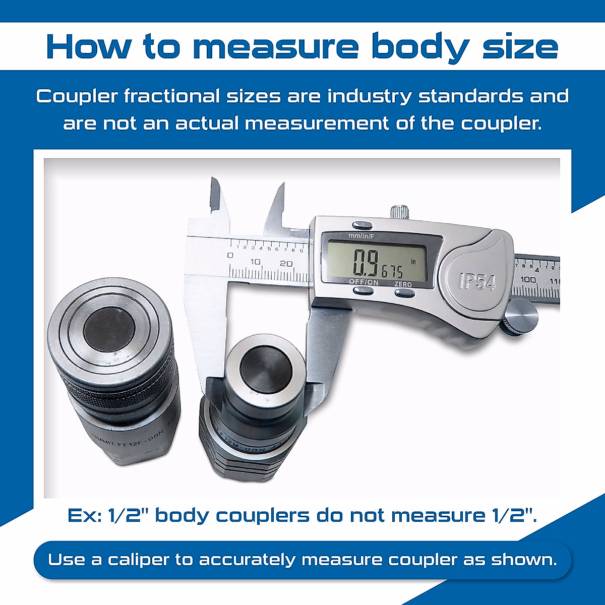 3/4" NPT Skid Steer Flat Face Hydraulic Quick Connect Couplers/Couplings Set w/Dust Caps