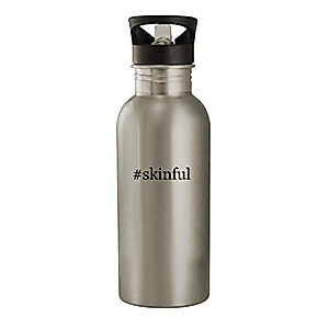 Knick Knack Gifts #skinful - 20oz Stainless Steel Water Bottle, Silver