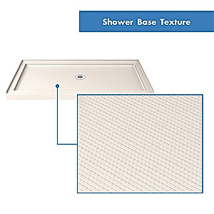 DreamLine SlimLine 32 in. D x 42 in. W x 2 3/4 in. H Center Drain Single Threshold Shower Base in Biscuit, DLT-1132420-22