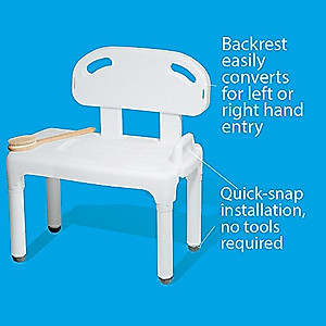 Carex Universal Tub Transfer Bench, Shower Bench and Bath Seat, Shower Chair Converts to Right or Left Hand Entry, Bathtub Transfer Bench, Bathroom Bench
