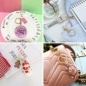 100PCS Gold Swivel Clasps Lanyard Snap Hooks with Key Rings, Key Chain Clip Hooks Lobster Claw Clasps for Keychains Jewelry DIY Crafts