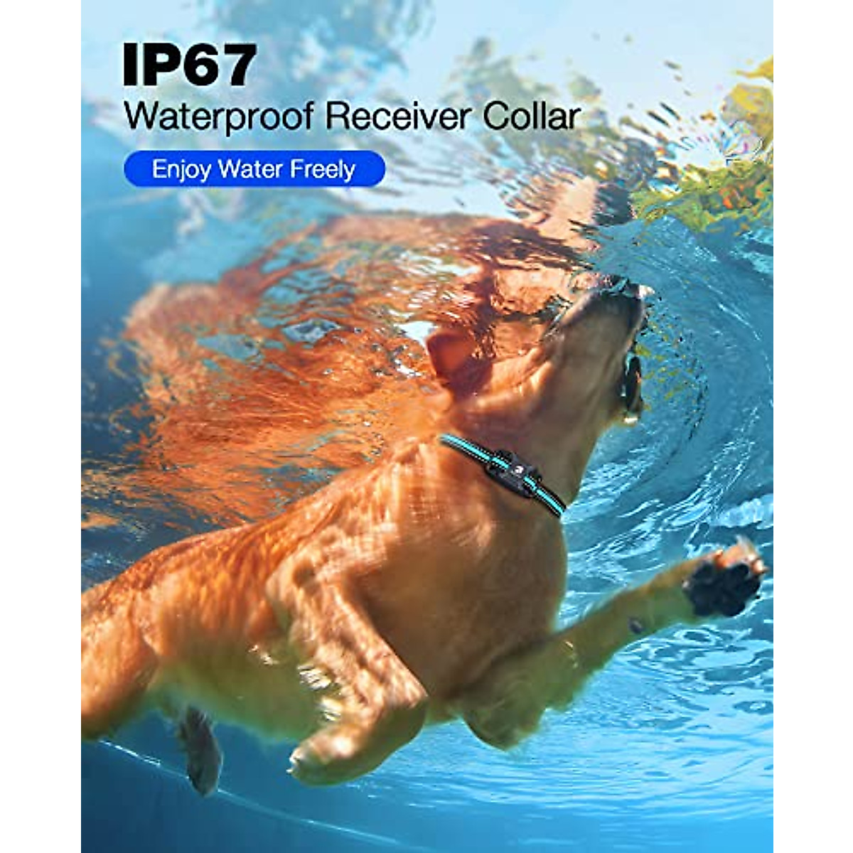 Bousnic Dog Shock Collar - 3300Ft Dog Training Collar with Remote for 5-120lbs Small Medium Large Dogs Rechargeable Waterproof e Collar with Beep (1-8), Vibration(1-16), Safe Shock(1-99) Modes (Blue)