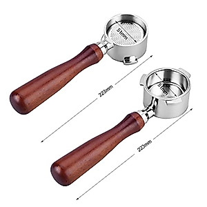 K COOL 51mm Espresso Bottomless Portafilter, Coffee Products with Stainless Steel Filter Basket, 51mm Bottomless Naked Portafilter Compatible with DeLonghi EC680 EC685 and Delonghi Coffee Machine (51)