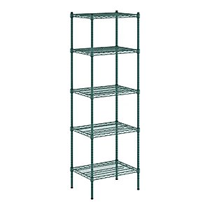 18" Wide NSF Green Epoxy 5-Shelf Kit with 74" Posts WS-460EG1824K75-NF