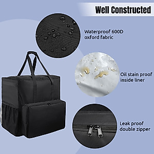 22 Inch Griddle Carry Bag for Blackstone, with 600D Oxford Cloth & Oil-Proof Liner, Heavy Duty Portable Grill Storage Bag for Tabletop Griddle with Hood Lid & Stand, Outdoor Griddle Case (Bag ONLY)