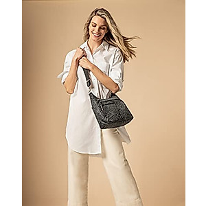 Baggallini Securtex® Anti-theft Free Time Crossbody Bag Cross Body, Midnight Blossom, One Size US