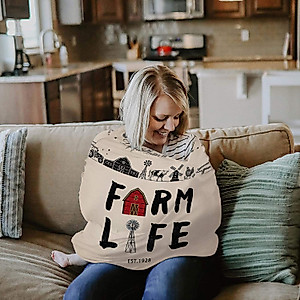 Breastfeeding Nursing Cover Multi Use for Baby Car Seat Life is Better On The Farm Western American Style Stretchy Breathable Scarf Shawl for Stroller High Chair Shopping Cart Canopy for Boys Girls