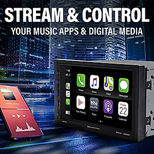 BOSS Audio Systems Elite Series CRBE7ACP Car Stereo System - Apple CarPlay, Android Auto, 7 Inch Touchscreen, Bluetooth, No CD Player, Certified Manufacture Reconditioned, SoundSkins Screen Cloth