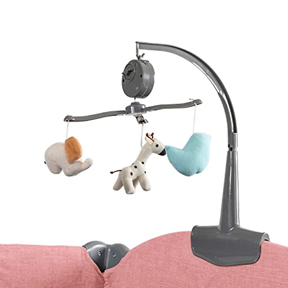 5 in 1 Baby Crib,Bedside Sleeper, Baby Bassinet, Bedside Cribs with Mattress, Foldable Baby Playard, Portable Travel Crib for Girl Boy Infant Newborn (Pink)