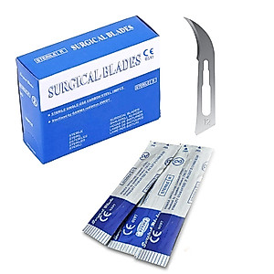 AAProTools 15 Pack Blades 12 and Scalpel Handle Stainless Steel, Size 12 Scalpel Blades with Knife Scalpel, High Carbon Steel Dermablade 12 Blades and Handle