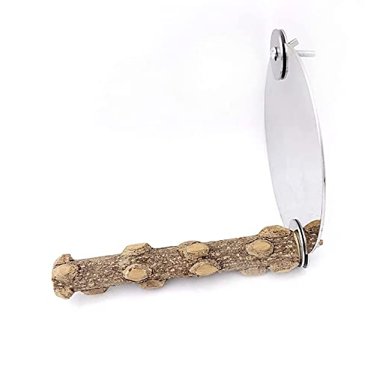 Bird Mirror with Perch Cockatiel Conure Parrot Mirror Toys Cage Perch Chewing Toys Feet Grinding Toys for Amazon Greys