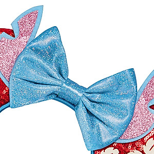 FANYITY Mouse Ears, Sequin Mouse Ears Headband for Boys Girls Women (Red)
