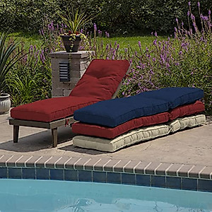 Arden Selections PolyFill Outdoor Chaise Lounge Cushion 76 x 22, Ruby Red Leala