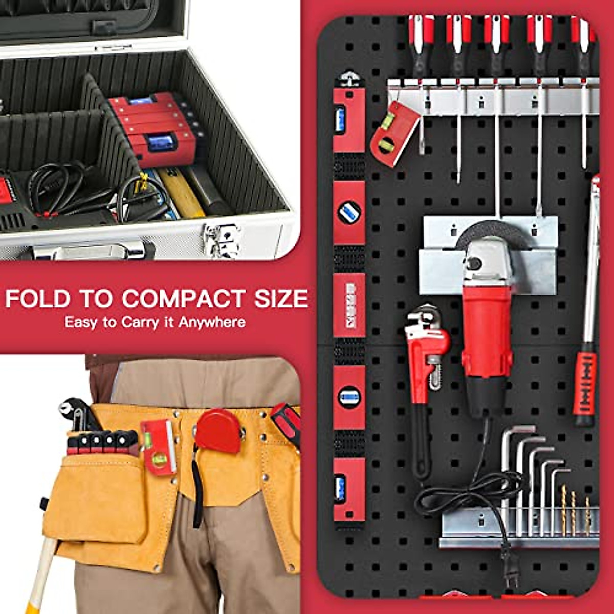 Multi-Function Foldable Level Measuring Tool 28 Inch Folding Level Magnetic Woodworking Tools 4 Level Bubbles Accurate Multi-Angle Measurement Level Tool with Pocket Level, Storage Bag