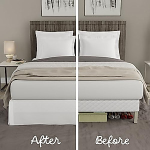 TODAY'S HOME Classic Tailored, Microfiber, 14" Drop Length Bed Skirt Dust Ruffle, Twin XL, White