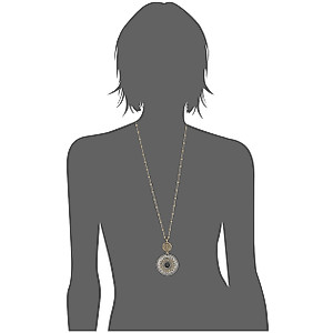 Lucky Brand Two Tone Tribal Pendant Necklace, 30" + 1.5" Extender