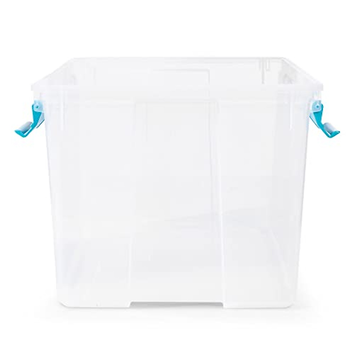 Sterilite 54 Quart Clear Plastic Stackable Storage Container Box Bin with Air Tight Gasket Seal Latching Lid Long Term Organizing Solution, 8 Pack