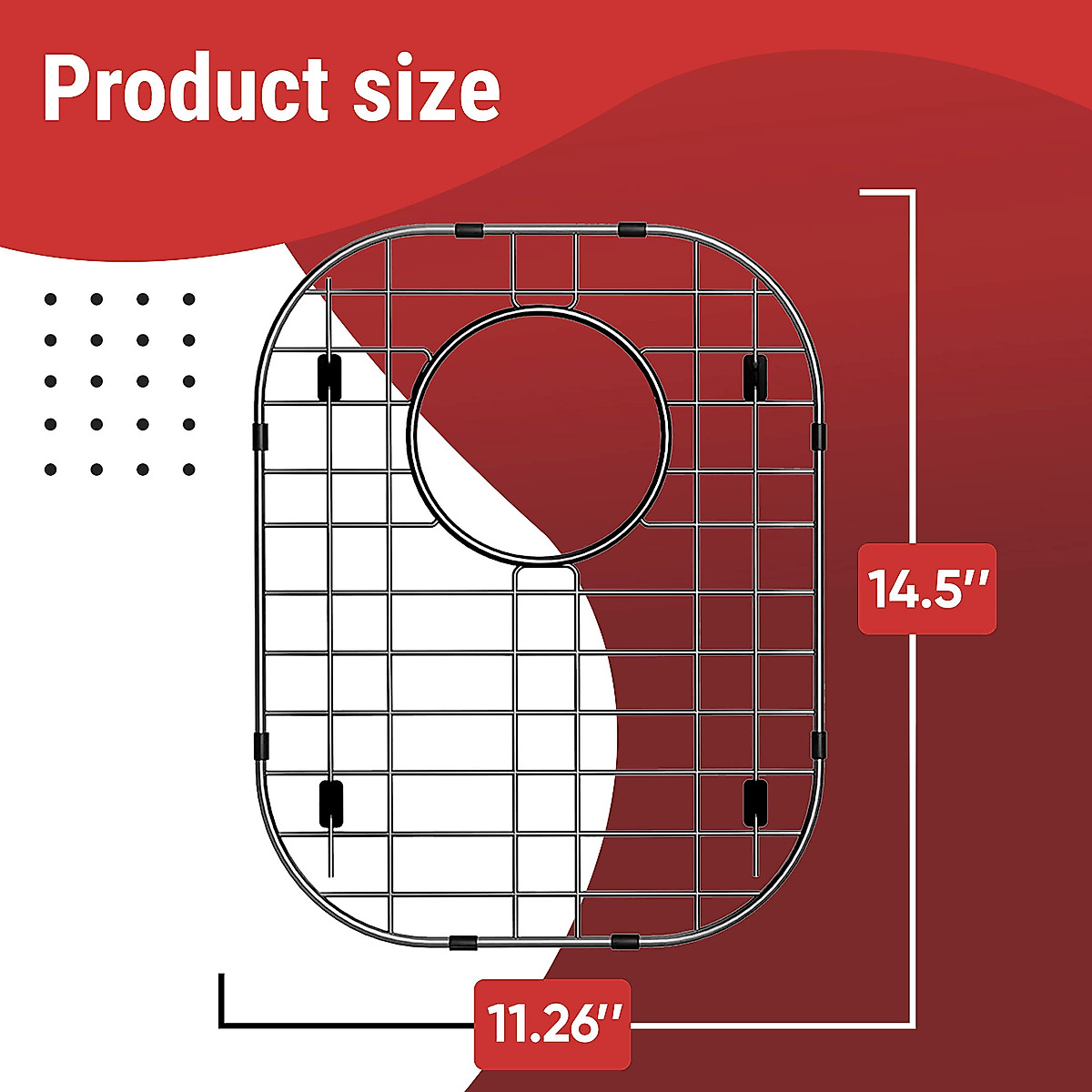 Sink Protectors for Kitchen Sink 11.26"x14.5", Sink Grate for Bottom of Kitchen Sink, Stainless Steel Sink Protector