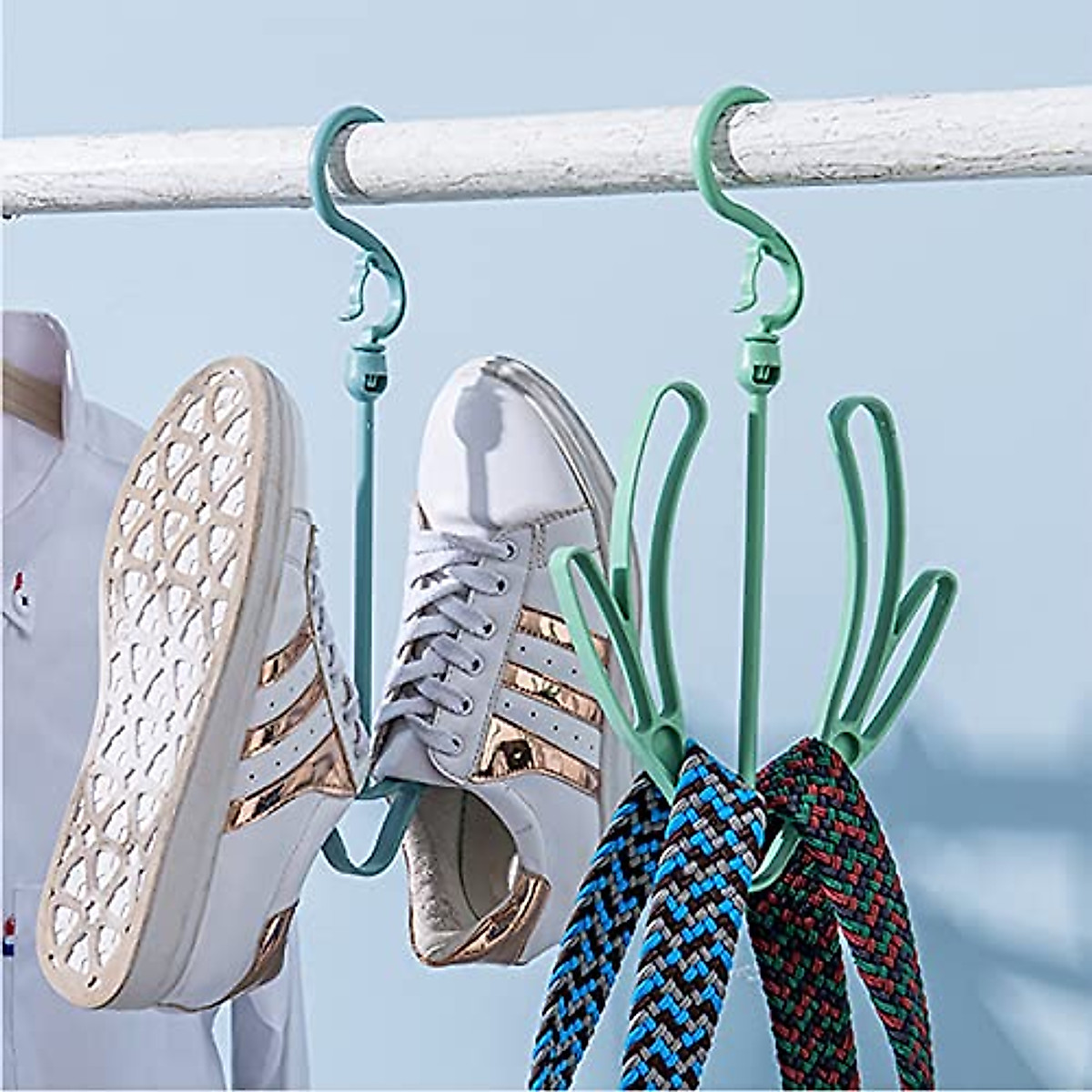 6Pcs Shoe Hanger,Hanging Shoe Organizer,Hanging Shoe Rack,Shoe Drying Rack for Dryer,Shoe Dryer Rack,Shoe Hangers Hanging Drying Rack,Dry Shoe Rack Organizer Shoe Hook Rotating Hanger for Drying Shoe