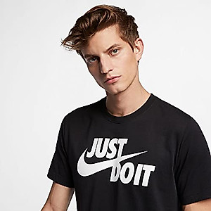 Nike Men's Sportswear Tee Just Do It Swoosh, Black/White, Large
