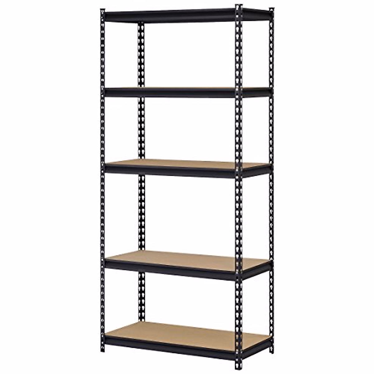 Edsal UR341472BLK Steel Storage Rack, 5 Adjustable Shelves, 3200 lb. Capacity, 72" Height x 34" Width x 14" Depth, Black