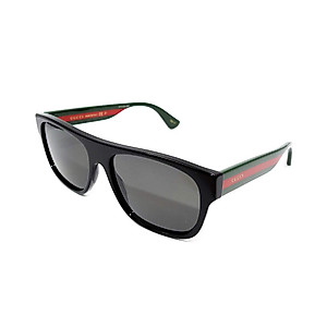 Gucci 0341 Black Web Stripe Square POLARIZED Sunglasses