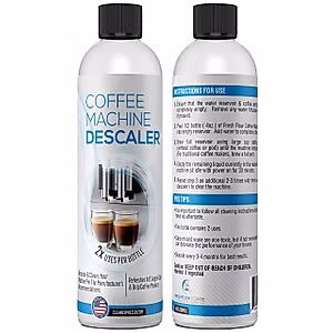 Descaling Solution for Coffee & Espresso Machines - 2 Bottle Pack (4 Uses) - Universally Compatible Descaler Cleaner for Keurig, Breville, Nespresso, Delonghi & All Single Use or Drip Machines