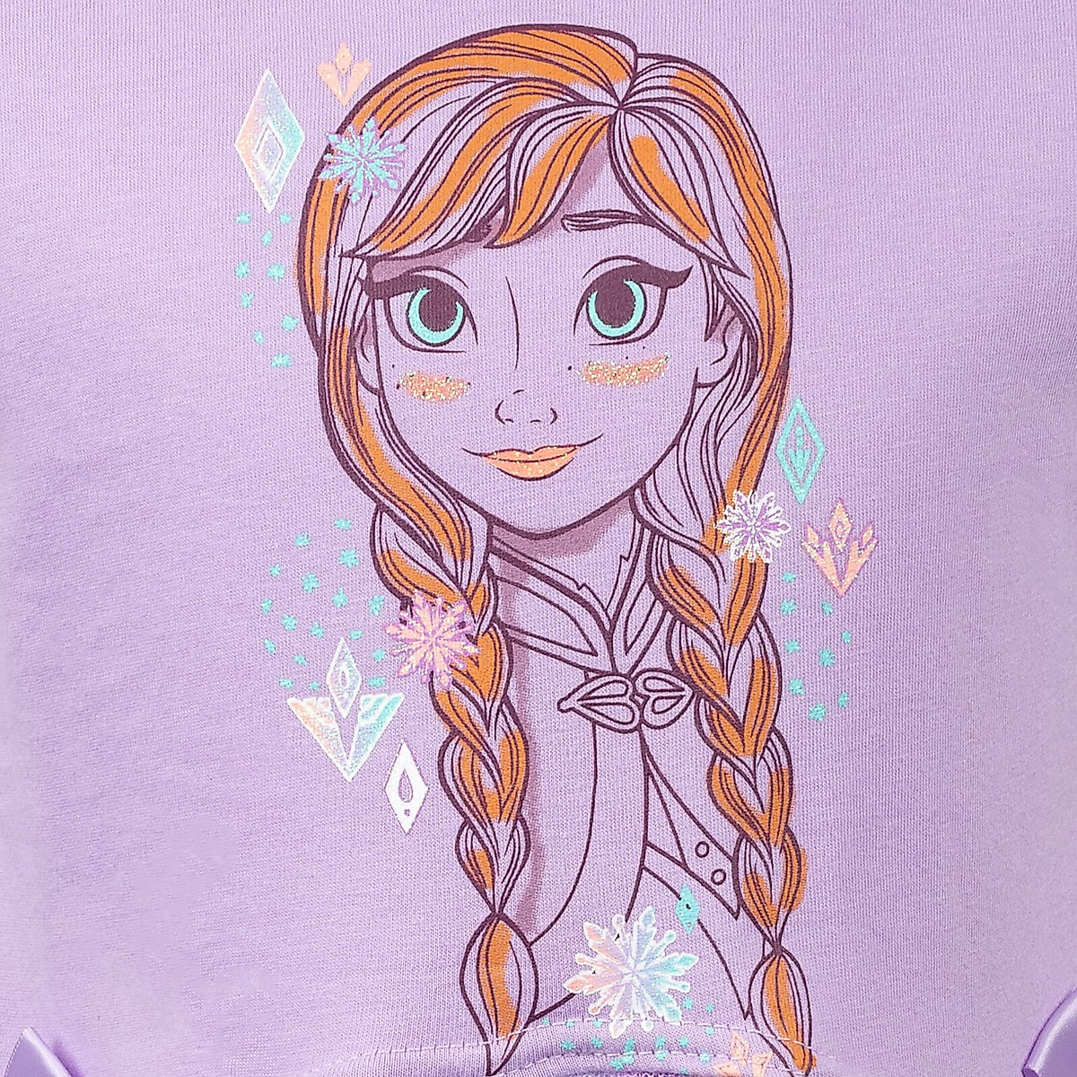 Disney Frozen Princess Anna Little Girls Short Sleeve Dress Purple 7-8