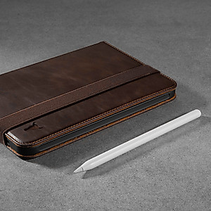 TORRO Case Compatible with iPad Mini 7/6 – Genuine Leather iPad Mini 7th / 6th Generation (2024/2021) Cover with Stand Function, Apple Pencil Connectivity and Wake Sleep Function (Dark Brown)