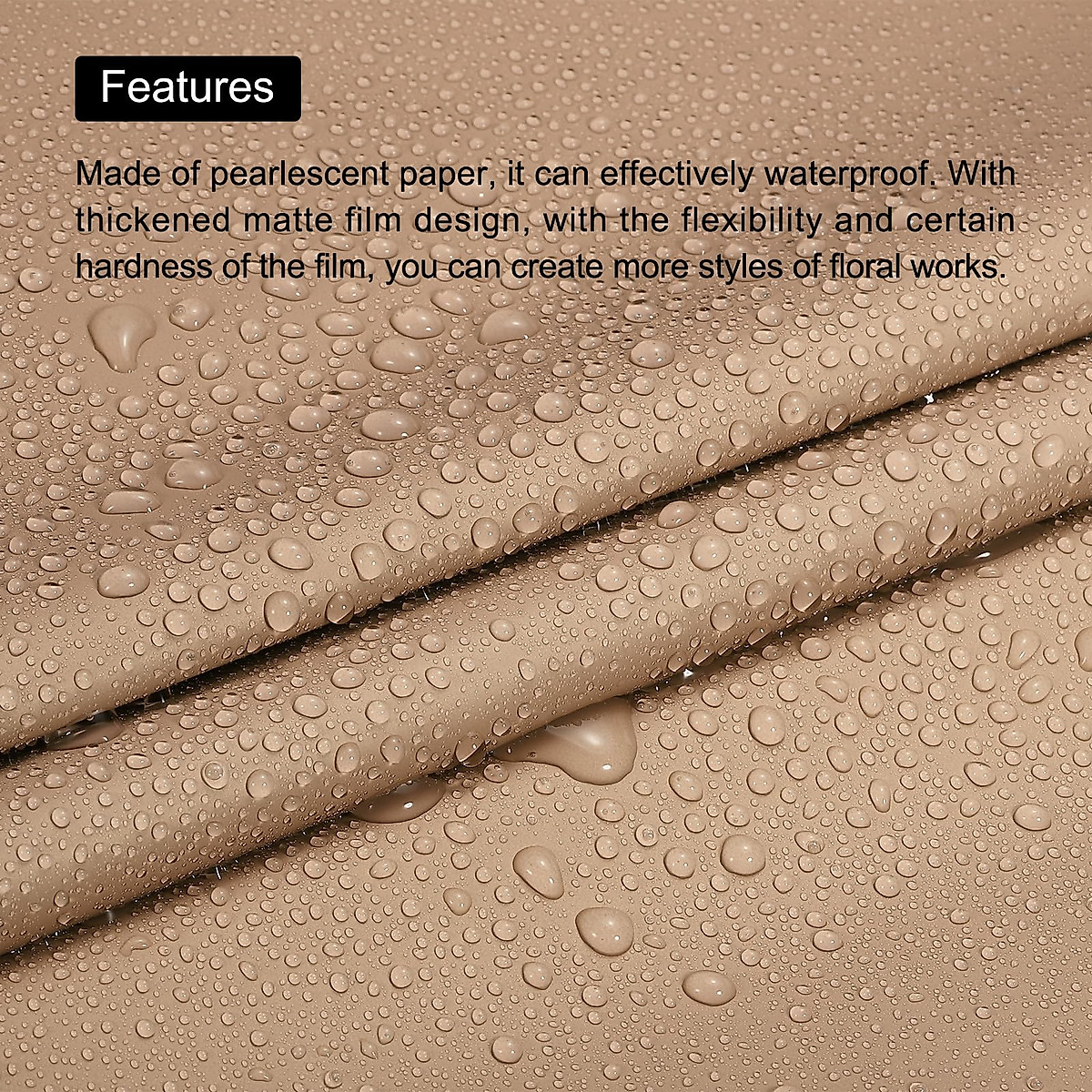 MECCANIXITY 20 Pcs Flower Wrapping Paper 22.8x22.8 Inch Waterproof Florists Wrapping Paper for Florist Bouquet Supplies, DIY Crafts, Gift/Gift Box Packaging Brown