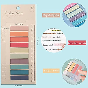 Eodohun 1200 Pcs Sticky Tabs Index Tabs Book Tabs Transparent Sticky Notes Writable and Multifunctional Tabs with Ruler Reminder Tabs for Page Markers or Book Reading Notes Sorting Files(6 Pack)
