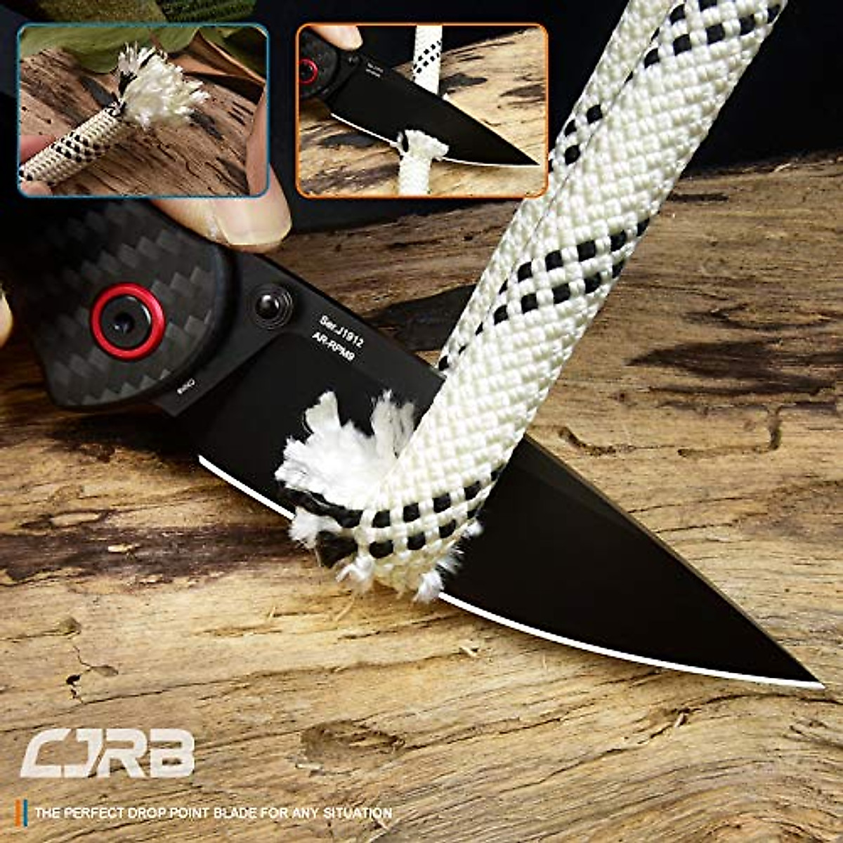 CJRB Feldspar Big Bundled with Small Black Great EDC Knife Companion