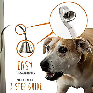 Mighty Paw Metal Potty Bell, an All Metal Dog Doorbell with Sleek Silver Bell and Support, The Thick-Walled Durable Bell Optimizes Sound Quality. Includes Free Training Tips