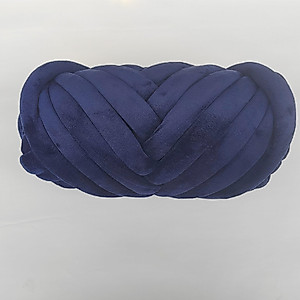 Yarn Cotton Thick Chunky Wool Tube 1KG Velvet Super Bulky Hand Knitting Crochet Soft Yarn Bulky Arm Roving Yarn Accessories (Color : Navy Blue)