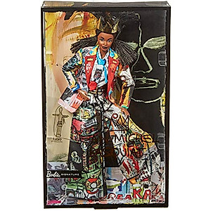 Barbie Collector Jean-Michel Basquiat X Doll with Braids and Crown, Wearing Art-Inspired Suit and Accessories, with Doll Stand and Certificate of Authenticity
