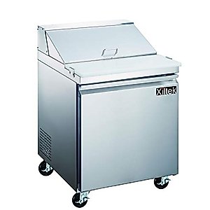 Xiltek 27" Commercial Sandwich Salad Prep Table Refrigerator Cooler With 8 Pans Included