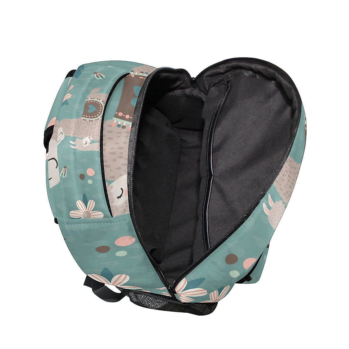 Cute Llama Baby Flower Fantasy Backpack School Bag Travel Daypack One_Size