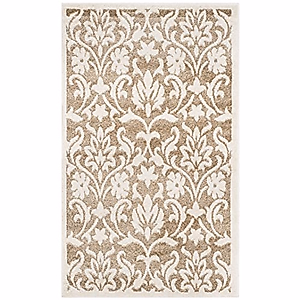 SAFAVIEH Amherst Collection Accent Rug - 3' x 5', Wheat & Beige, Floral Design, Non-Shedding & Easy Care, Ideal for High Traffic Areas in Entryway, Living Room, Bedroom (AMT424S)