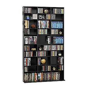 Atlantic Oskar 1080 Media Storage Cabinet – Protects & Organizes Prized Music, Movie, Video Games or Memorabilia Collections, PN 38435714 in Espresso