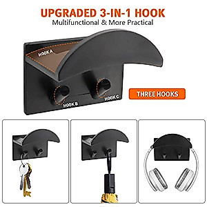 Meltset Adhesive Hat Hooks for Wall Hat Holder Organizer for Baseball Caps 24 Pack Hat Rack No Drilling Multi Purpose Strong Hold Hat Hangers for Door Closet Office Bedroom (Black)