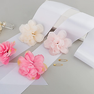 CIEHER 2 Packs Sash White Sash Blank Satin Sash Bride Sash Custom Sash Prom Court Sash Mommy to Be Sash Birthday Sash Bride to Be Sash Bachelorette Sash Graduation Sash Party Decorations Make Your Own