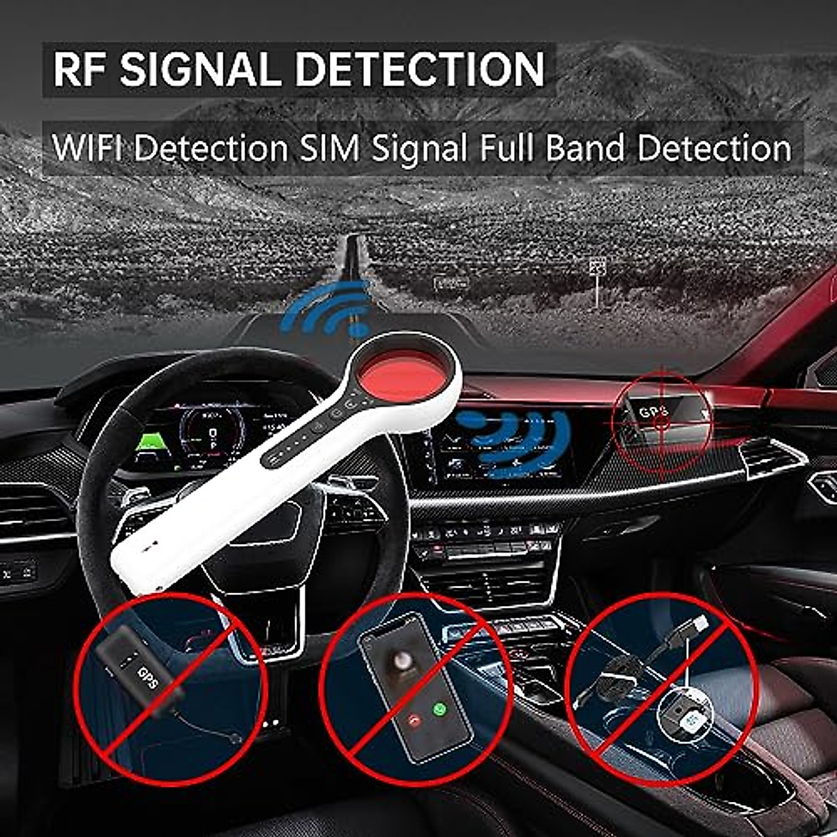 KILLOVE Hidden Camera detectors Bug Detector Anti spy Camera RF GPS Tracker Detector Magnet Detection Vibration Detection Sound Vibration Light Three Kinds of prompts for car Indoor Outdoor