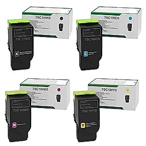 CS310 CS410 CS510 Remanufactured High Yield Toner Cartridge Black Cyan Magenta Yellow Replacement for Lexmark 70C1HK0 70C1HC0 70C1HM0 70C1HY0.