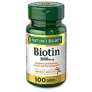 Nature's Bounty Biotin 1000 mcg Vitamin Supplement Tablets 100 ea (Pack of 2)