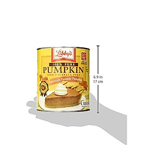 Libby's Pumpkin Pie, Thanksgiving and Holiday Desserts, Pumpkin Pie Filling, 100% Pure Pumpkin, Bulk, 6 lb 10 oz Can