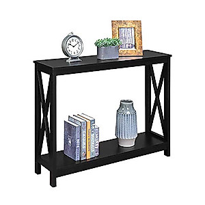 Convenience Concepts Oxford Console Table with Shelf, Black